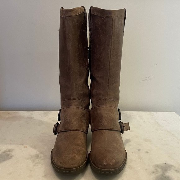 Born | Shoes | Born Magda Distressed Leather Midcalf Boot 75 | Poshmark